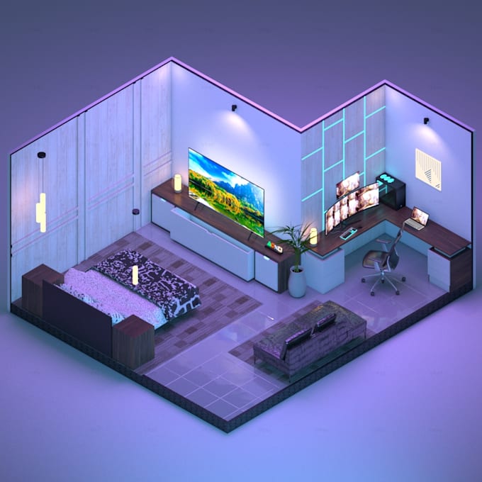 Create interior poly render by Aquinasthomas | Fiverr