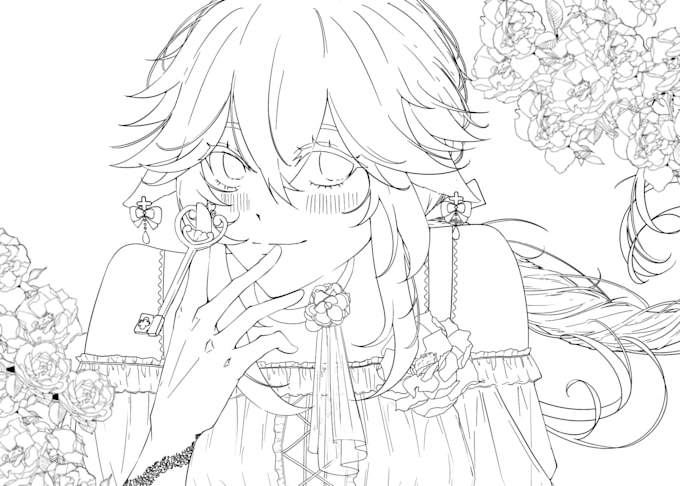 Draw you a lineart of anime manhwa style by Skxxlaa | Fiverr