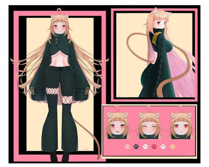 Draw custom character design or reference sheet for you by Lilys_illust ...