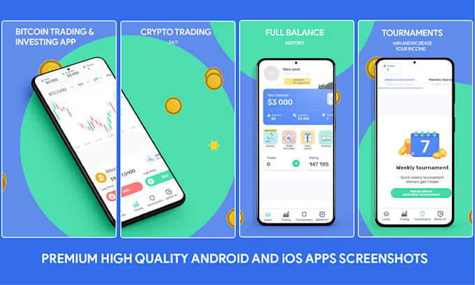 Design amazing app screenshots for app store and play store by ...