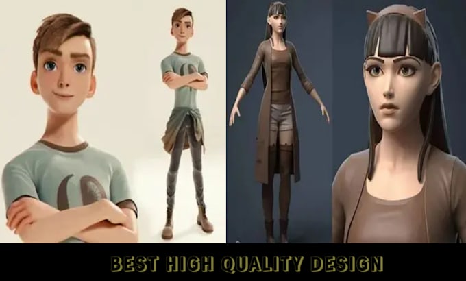 Create 3d character model, sculpture, cartoon, and animation for your game by Rebeccaa_art | Fiverr
