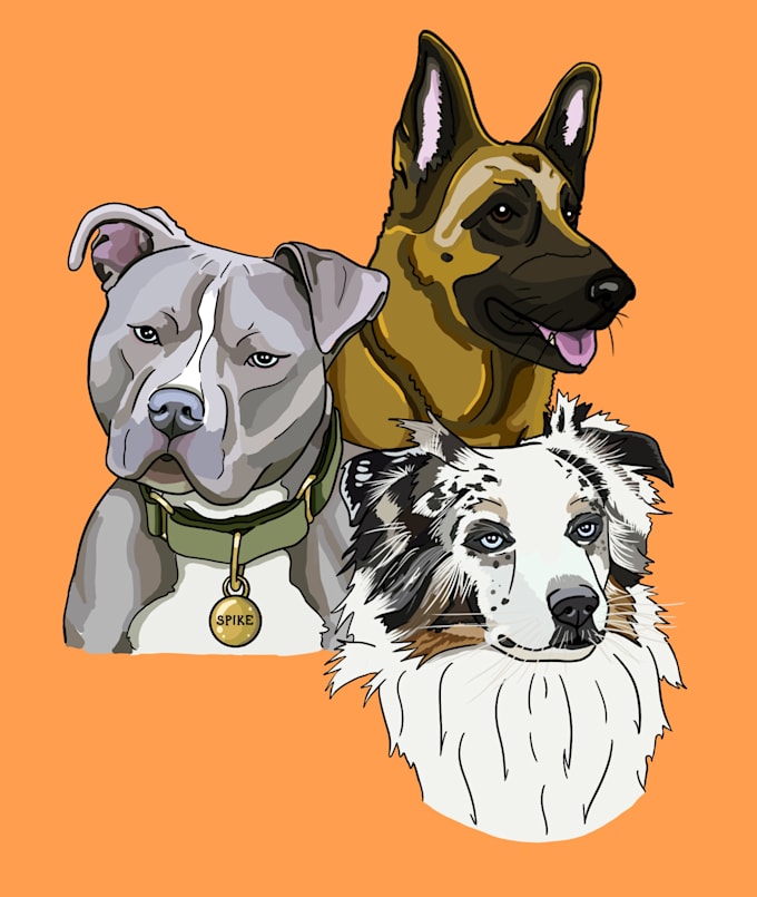 Create a coloured pet portrait by Froggymakesart | Fiverr