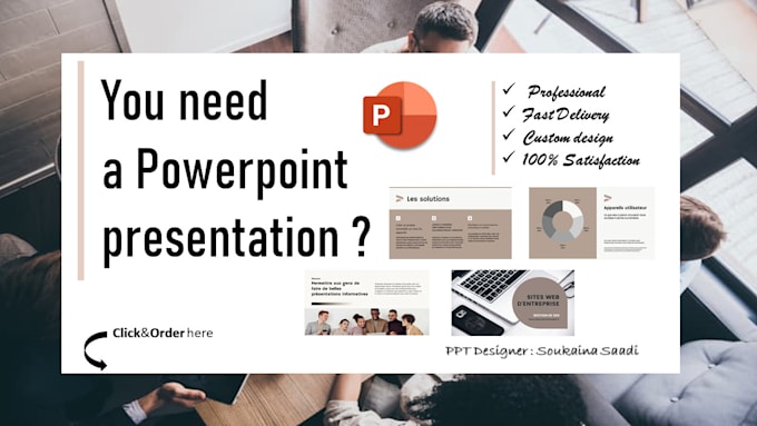Design your powerpoint presentation by Soukainasaadi | Fiverr