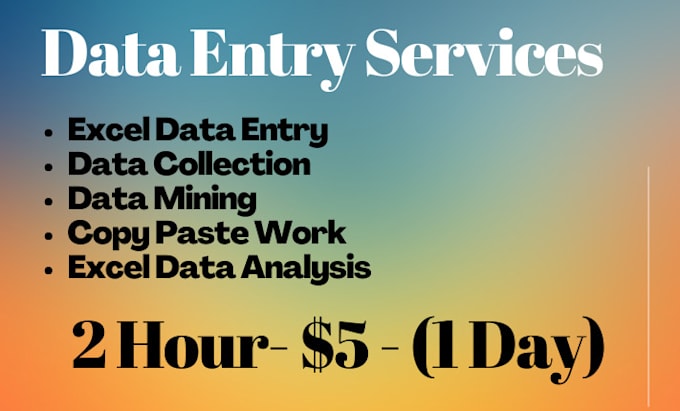 Do excel data entry, virtual assistant and copy paste work by Ronybuet428 | Fiverr