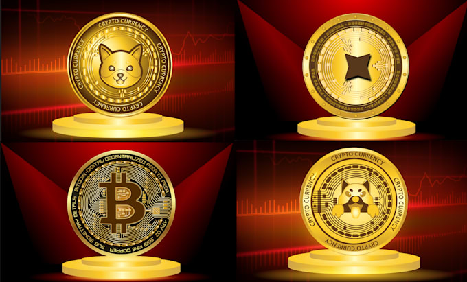 Do 3d gold realistic bitcoin crypto cryptocurrency token coin spin logo ...