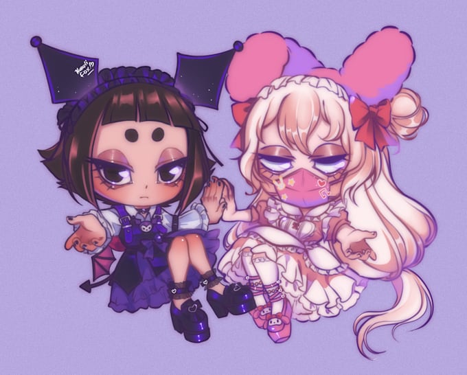 Draw cute chibi art for you by Kuroiifoxx | Fiverr