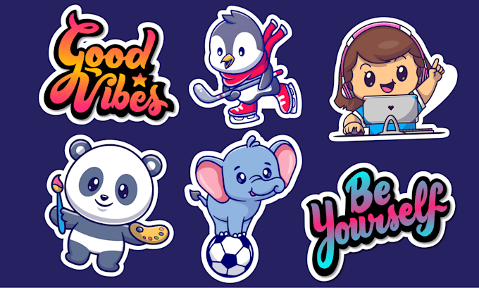 Create cute sticker, label, logo, and patch designs by Yameenbibi | Fiverr
