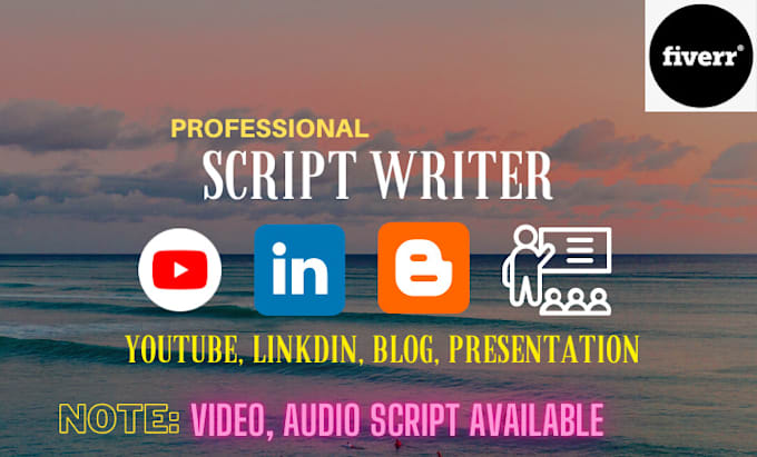 Write your script video or audio by Subhan3tahir | Fiverr