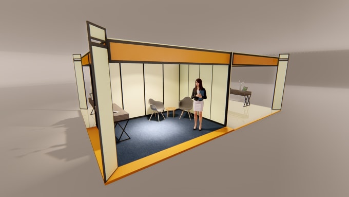 Design 3d booth, tenant, kiosk by Studiowayaw | Fiverr