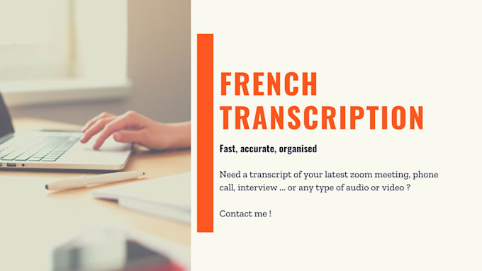 Do french transcript from an audio or a video by Leemayah | Fiverr