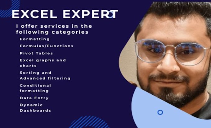 Do excel formatting, create dashboards, charts, graphs, and data entry ...