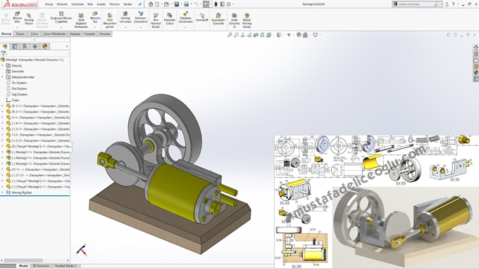 Do 3d models and 2d drawings with solidworks by Abdlhgldrmz | Fiverr