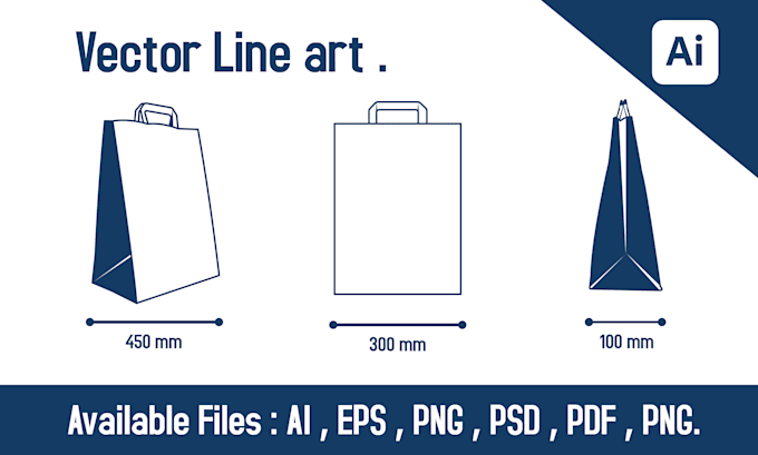 Draw vector line drawing, product outline, technical drawing by ...