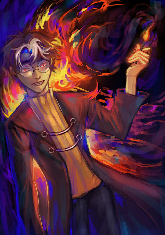 Draw you a rendered illustration with a lot of effects by Nor1aki | Fiverr