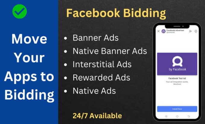 Implement applovin and facebook audience network ads with bidding by Zari786 | Fiverr