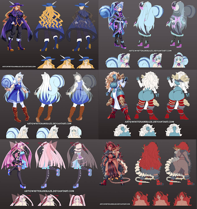 Draw anime character sheet for you by Felicianamikaze | Fiverr