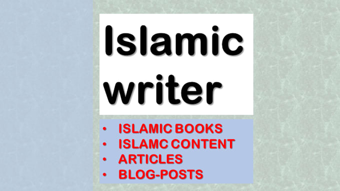 Ghostwrite your islamic books, articles, and blog posts by Faizan156 ...