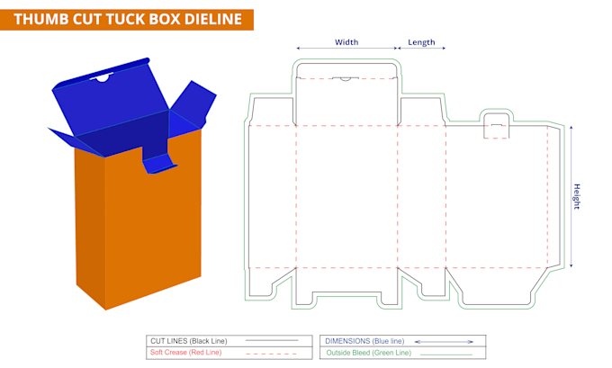 Create custom dieline or die cut line of boxes, pouches and bags by ...