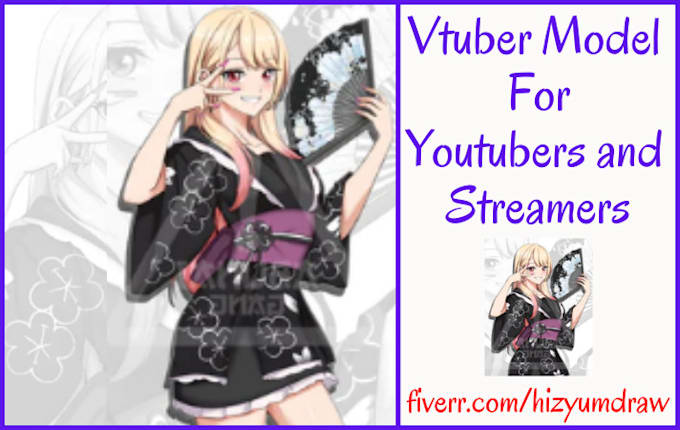 Draw vtuber model, live2d model for vtuber, vrchat, prp live by Hizyumdraw | Fiverr