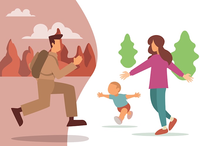 Draw awesome vector flat illustration by Pixagon | Fiverr