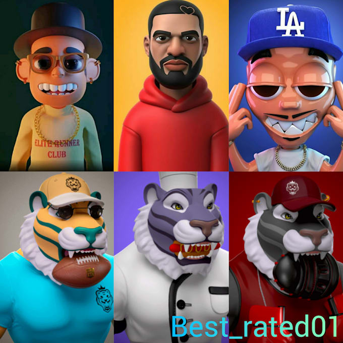 Do 2d 3d nft art design 3d nft art collection crypto nft nft generation by Best_rated01 | Fiverr