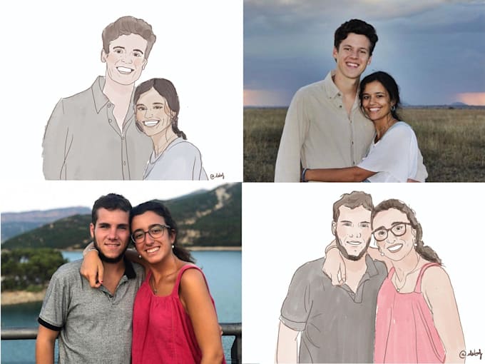 Draw a portrait from your favourite picture by Nuriadebofarull | Fiverr