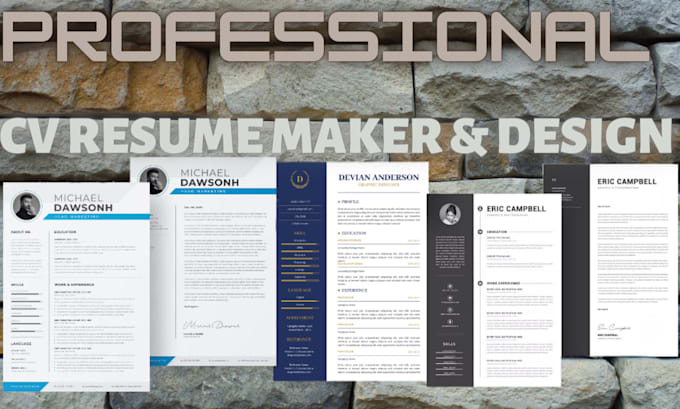 Do create resume writing and cv maker in professional eye catching cv ...