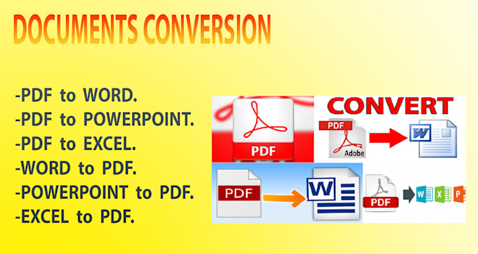 Convert pdf to word,excel,ppt etc by Rashaa911 | Fiverr