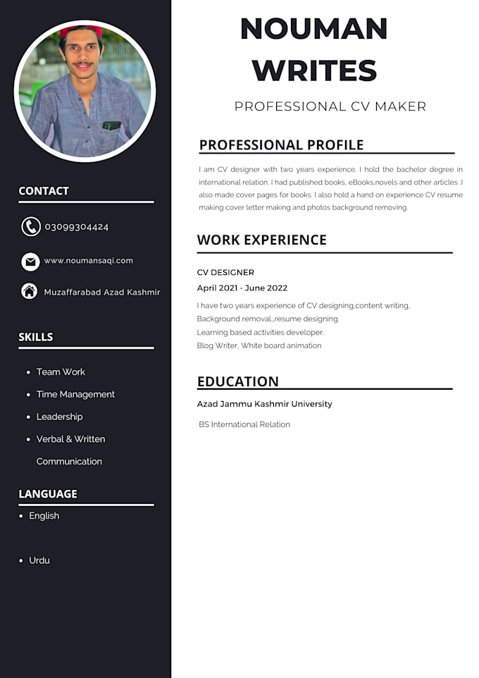 Make professional cv resume and cover letters by Noumanwrites | Fiverr