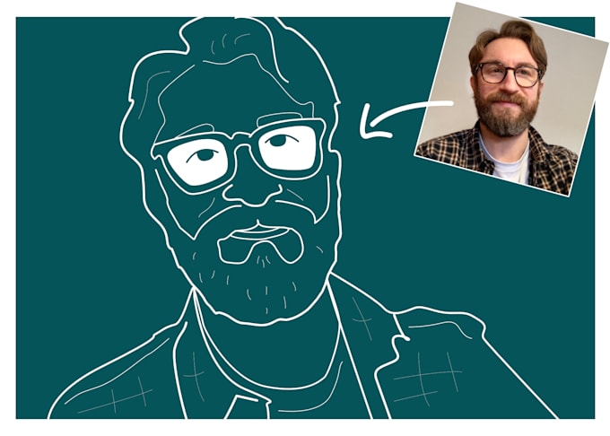Create a custom digital line drawing portrait by I_drew_these | Fiverr