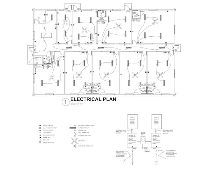 Draw and design electrical plan, plumbing and mep drawings by Tmraju1 ...