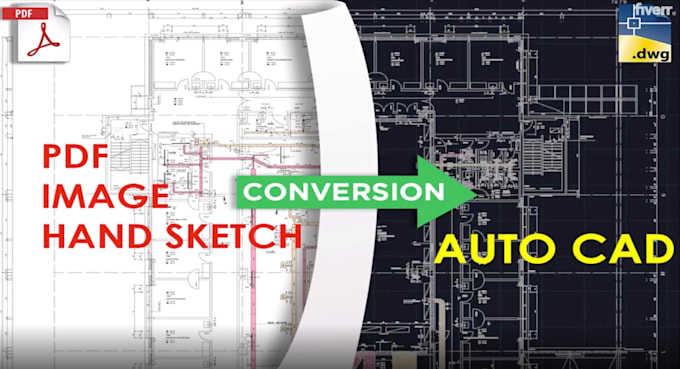 Pdf or jpeg drawing to autocad file dwg, dxf and dwf by Ahmedkifan96 | Fiverr