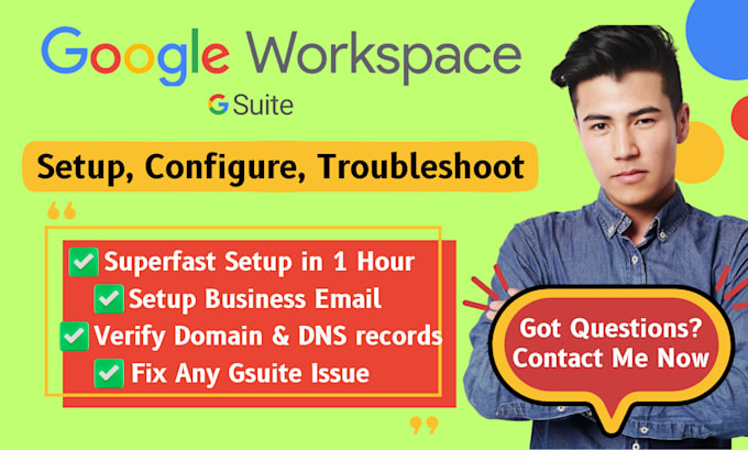 Do g suite, google workspace, gmail, setup and troubleshoot by Emailgers | Fiverr