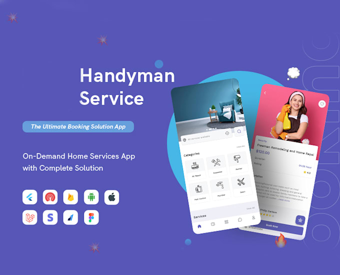 Flutter on demand app with complete solution by Kamnass | Fiverr
