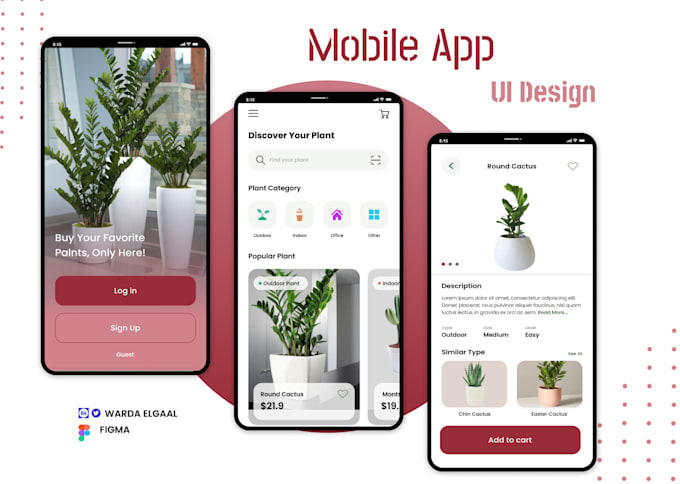 Create mobile app ui ux design by Wardaelgaal | Fiverr