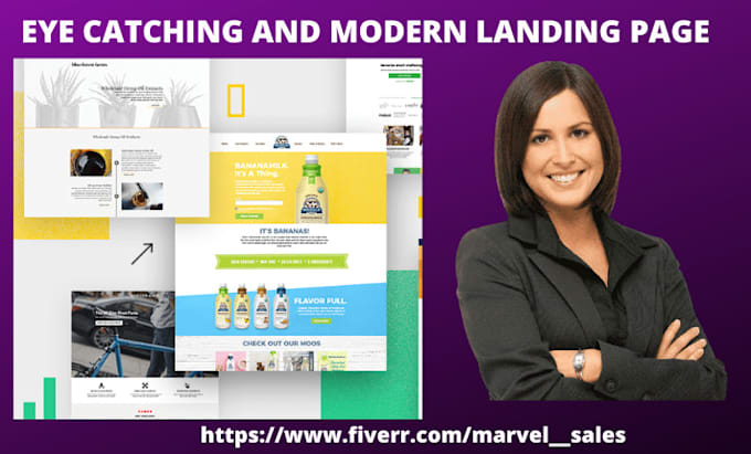 Create an eye catching and modern landing page design by Marvel__sales | Fiverr