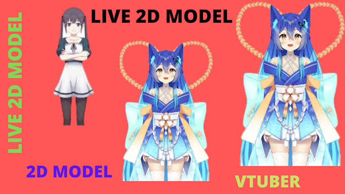 Make cute vtuber model, vroid, vrchat, live2d modelling, facerig ...