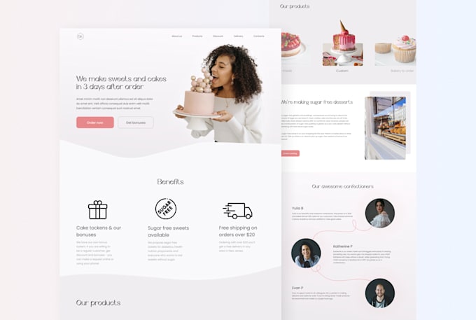 Make an ux ui landing page design by Volynskaya | Fiverr