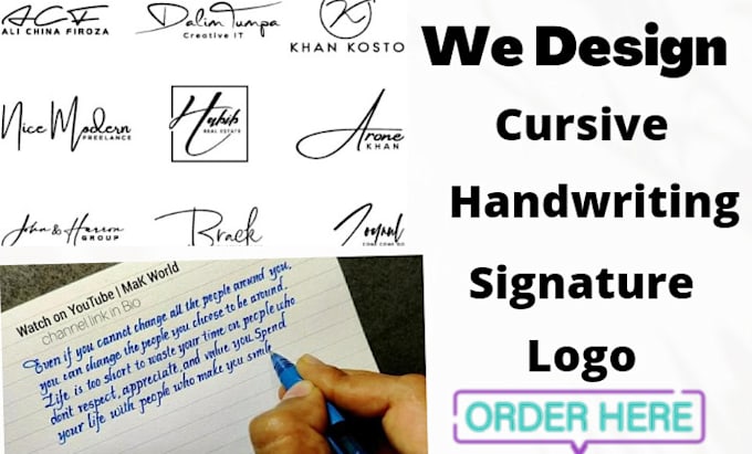 Design handwriting, scripted, signature, cursive, handwritten logo by ...