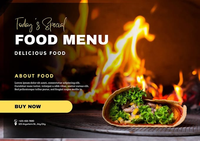 Design an eye catching food flyer menu for you by Samikhan3055 | Fiverr