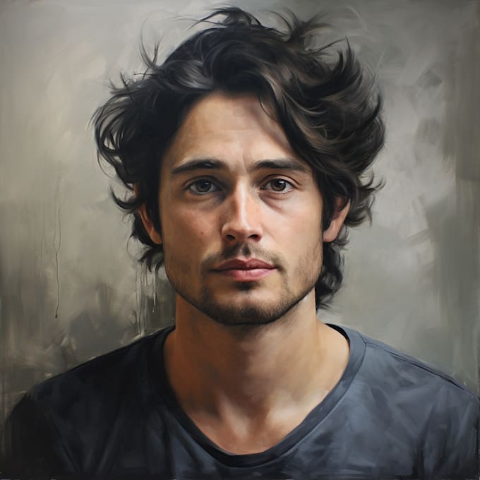 Draw realistic self portrait oil painting by Monirsi8fd | Fiverr