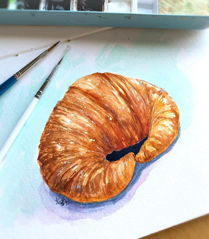 Create hand drawn watercolor food illustration by Vidyaandarikha | Fiverr
