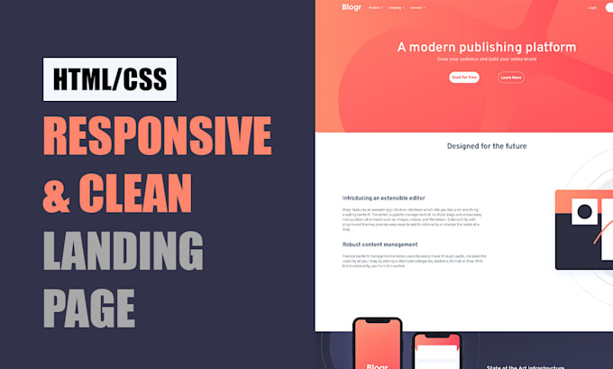 Build clean and responsive landing page for you by Devlakii | Fiverr