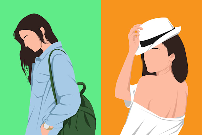 Draw flat minimalist cartoon portrait from your photo by Masrxyan | Fiverr