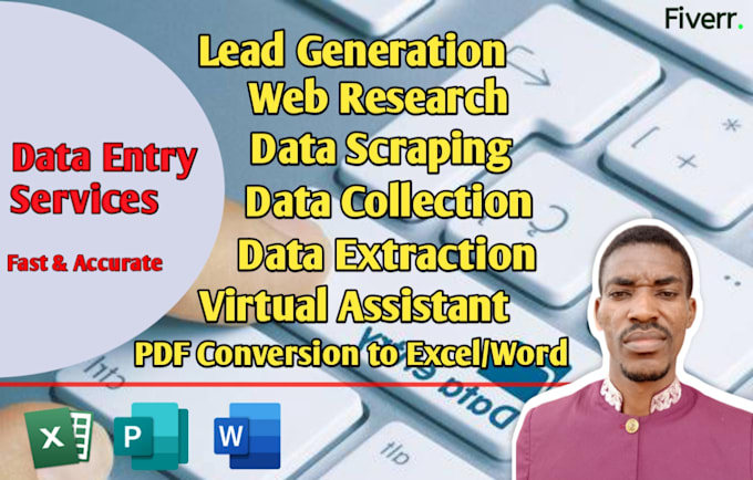 Do excel data entry for data extraction, collection, scraping by Kingdommindsetz | Fiverr