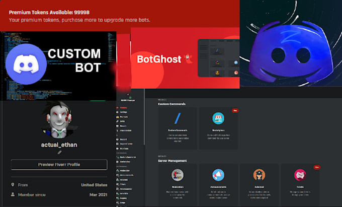 Make You A Discord Bot Using Botghost By Actual Ethan Fiverr