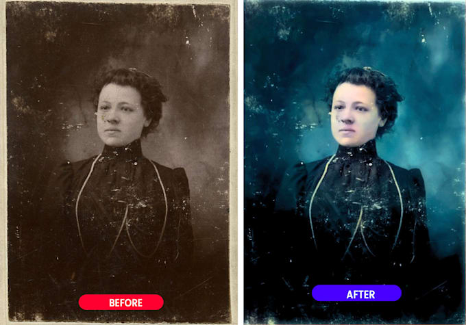 Colorize, restore, retouch, repair your old photos by Daahirlucky | Fiverr