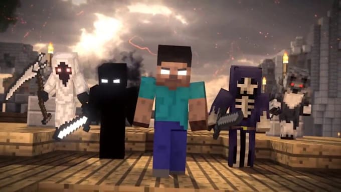 Create exclusive 3d minecraft animation, pixel art animation, character ...