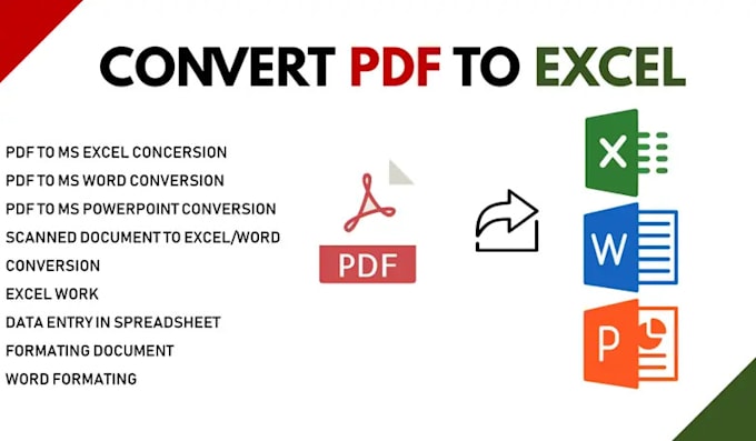 Convert pdf to excel, csv, word or powerpoint by Hudson_maina | Fiverr