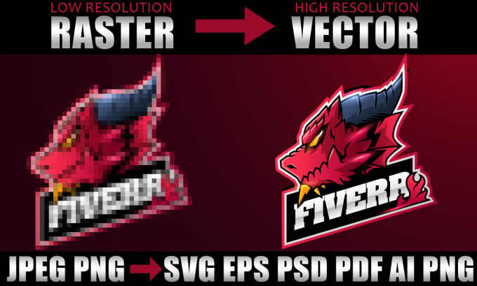 Convert raster to vector, trace vector by Riishh | Fiverr